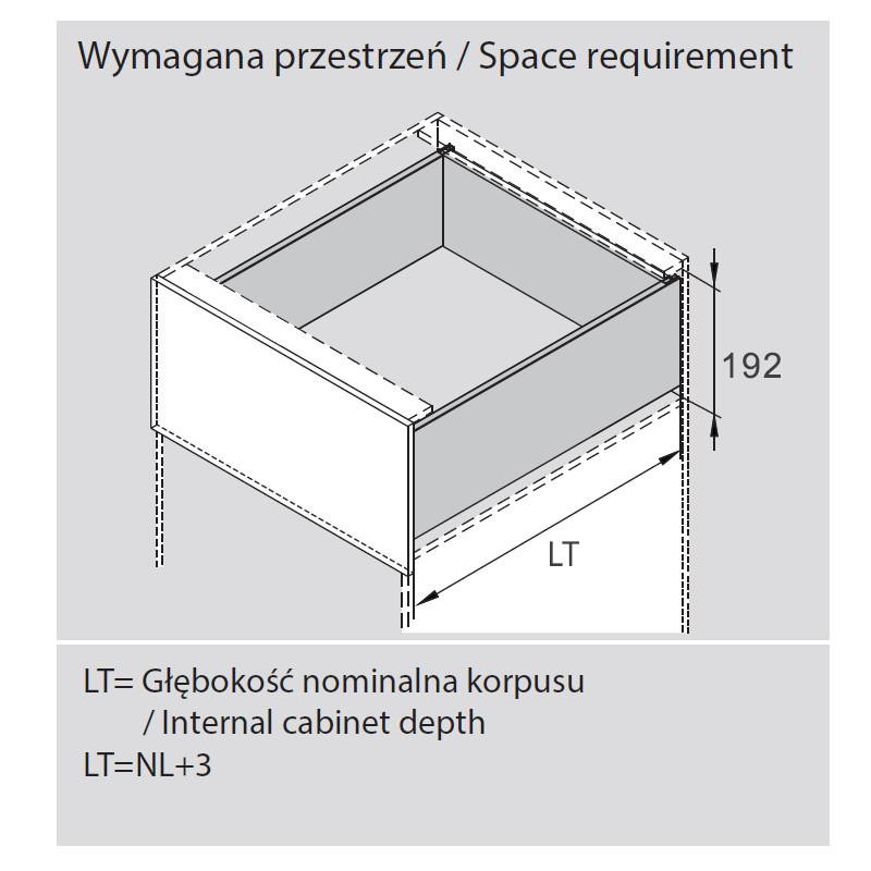 Szuflada Amix SLIMBOX 3D 550mm h174 WYSOKA BIAŁA